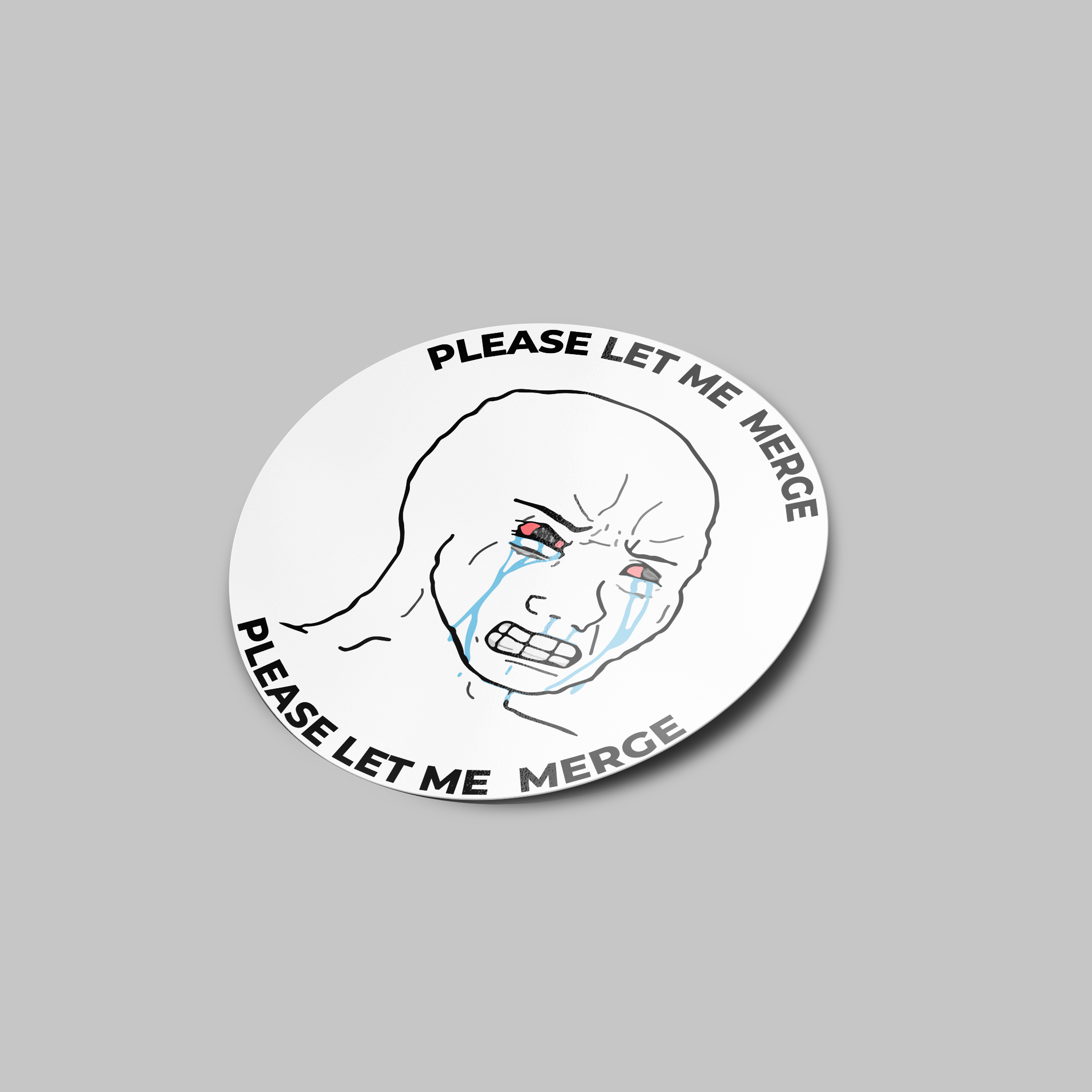 Please Let Me Merge Sticker – Stupid Stickers