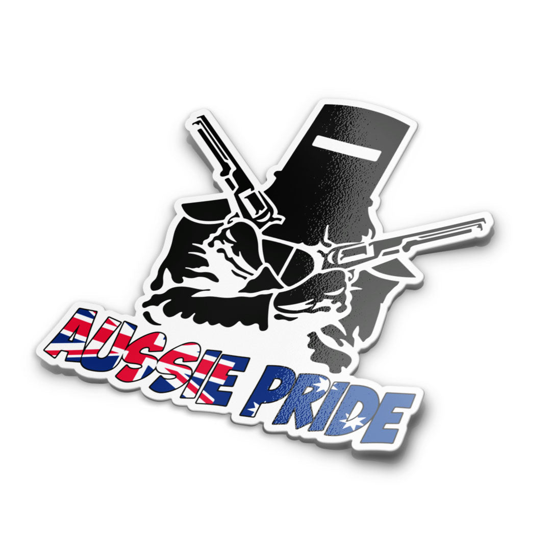 AUSSIE PRIDE NED KELLY STICKER – Stupid Stickers