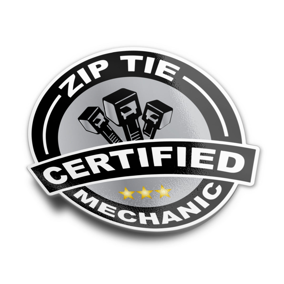 Zip Tie Mechanic Sticker – Stupid Stickers